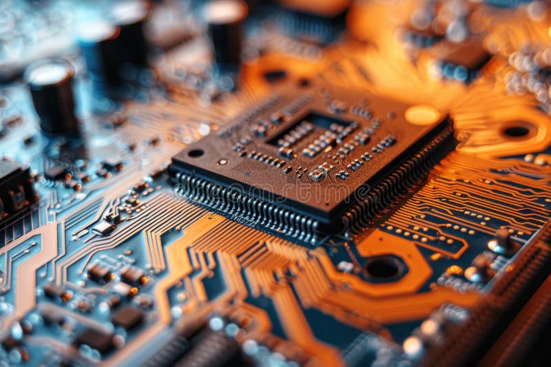 Close-up of Electronic Circuit Board with Central Processing Unit (CPU ...