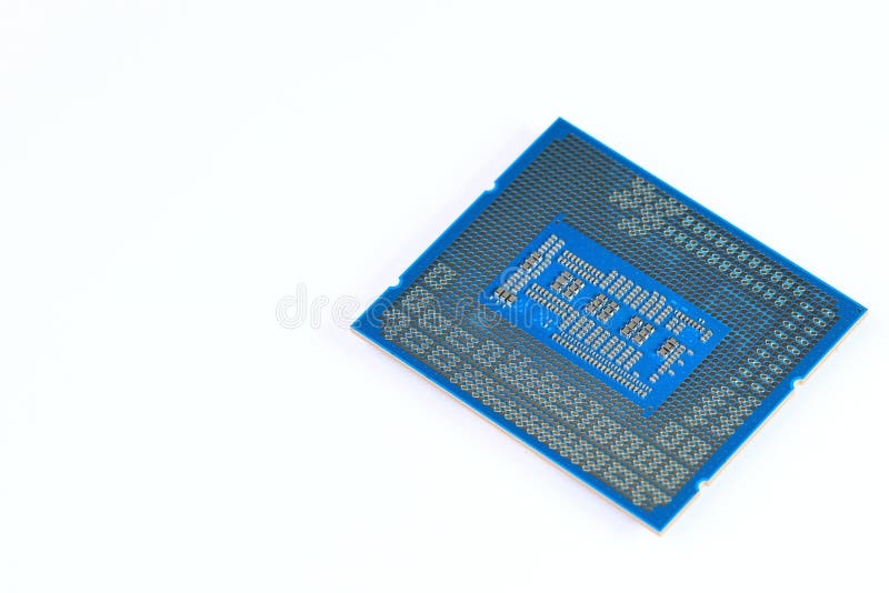 Cpu Central Processing Unit Computer Processor From The Bottom Side Stock Image Image Of