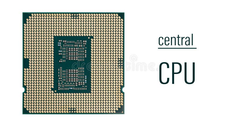 CPU Central Processing Unit or Microchip Computer Isolated on White ...
