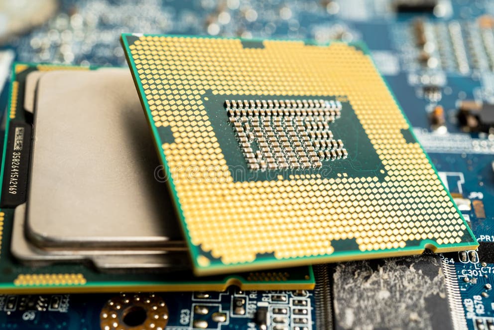 CPU, Central Processor Unit Chip Chip on Circuit Board in PC and Laptop ...