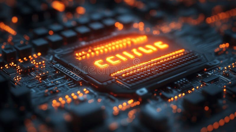 CPU Chip with Code.from Technology To Art Stock Illustration ...