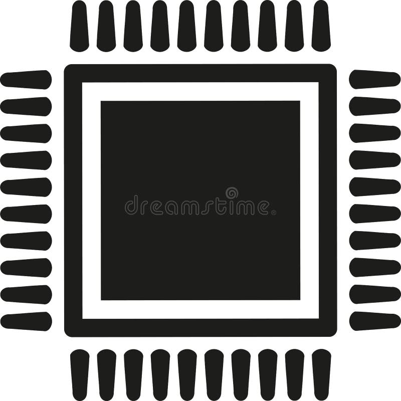 CPU computer chip stock vector. Illustration of vector - 107160736