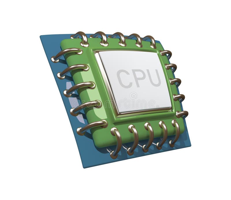 CPU chip 3d icon. stock vector. Illustration of intelligence - 321360777
