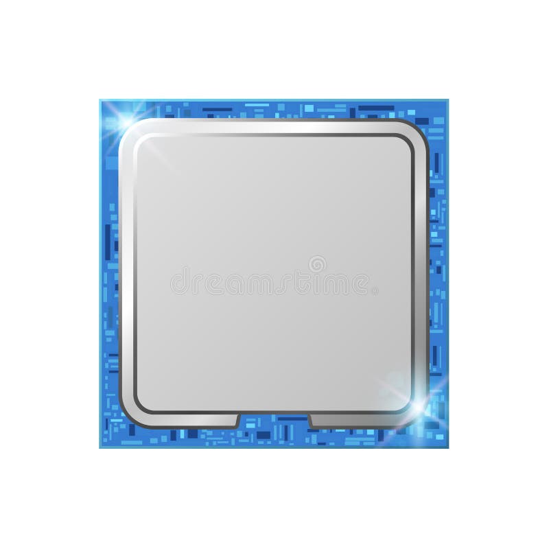 CPU Chip Electronic, Computer Processor, Vector Illustration Stock ...