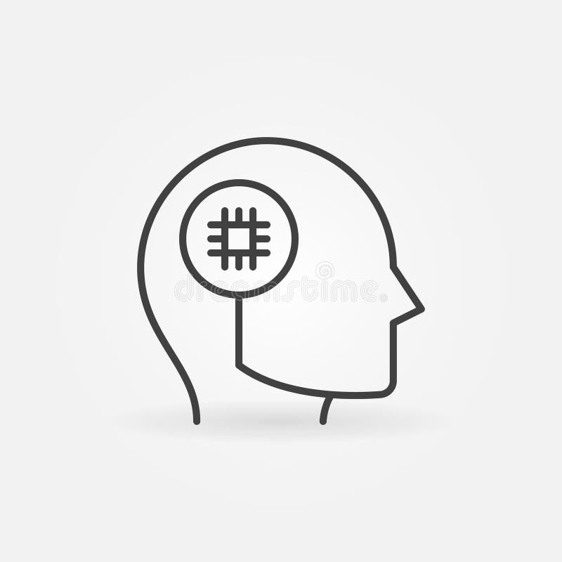 CPU or Chip in Human Head Vector Concept Outline Icon Stock Vector ...