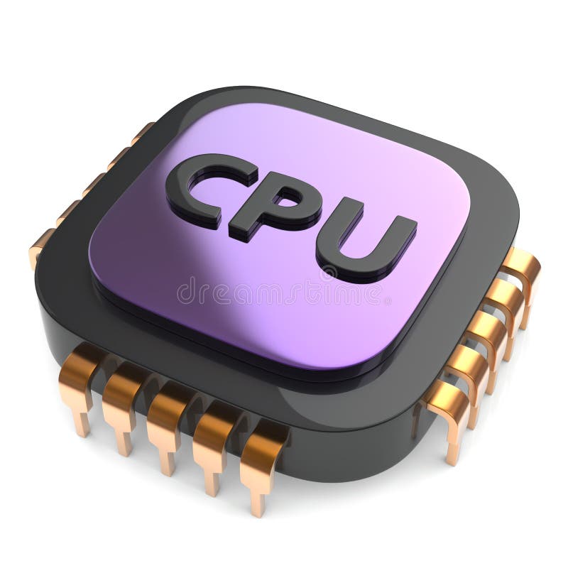 Cpu chip icon stock illustration. Illustration of device - 49675713