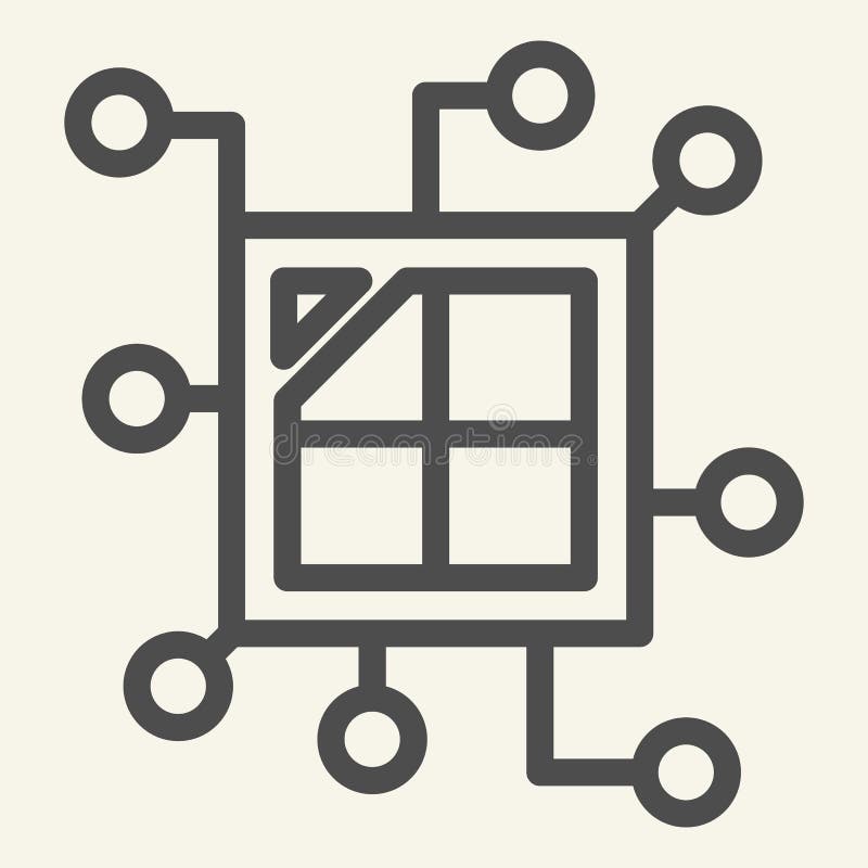 Cpu Chip Line Icon. Processor Vector Illustration Isolated on White ...