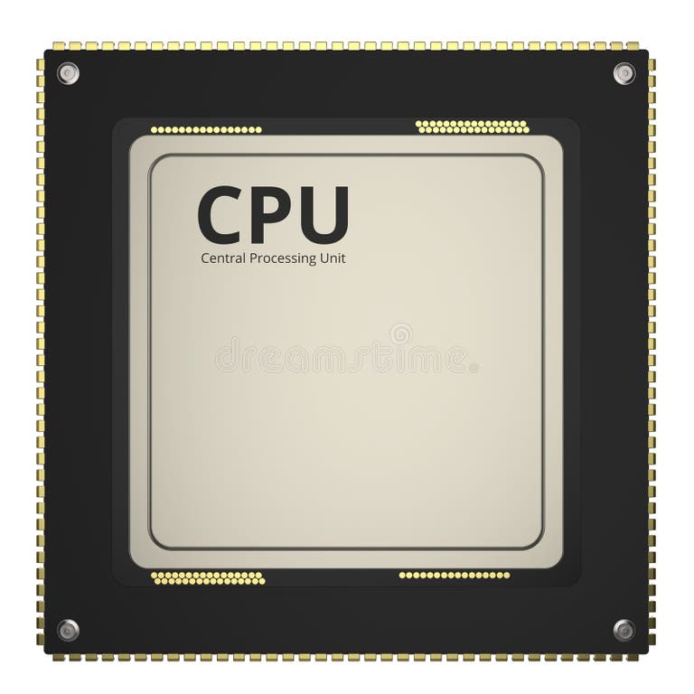 Cpu chip or microchip stock illustration. Illustration of computer ...