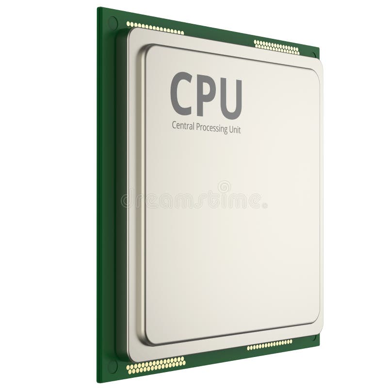 Cpu chip or microchip stock illustration. Illustration of computer ...
