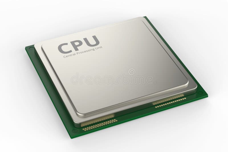Cpu chip or microchip stock illustration. Illustration of computer ...