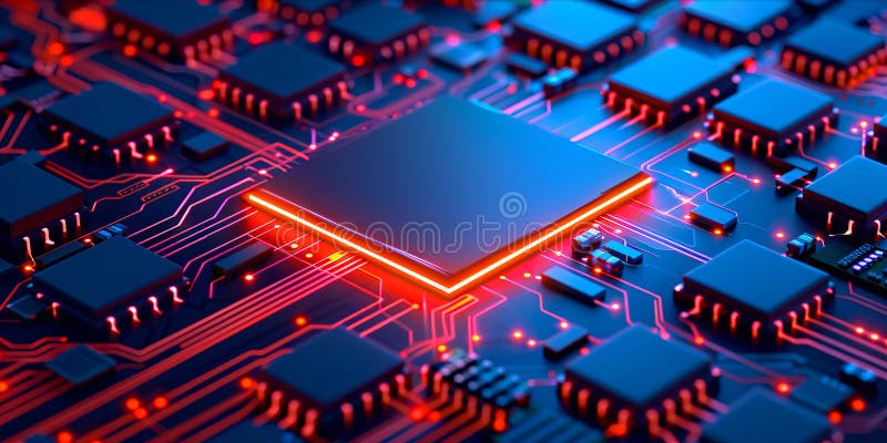 Cpu Chip on the Motherboard Stock Image - Image of circuit, engineering ...