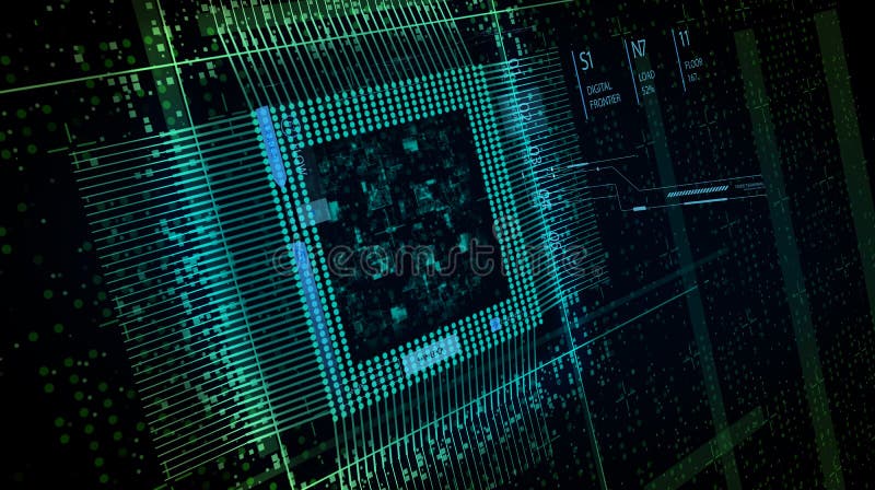 Cpu Chip On Motherboard Abstract 3d Render Of A Computer Processor