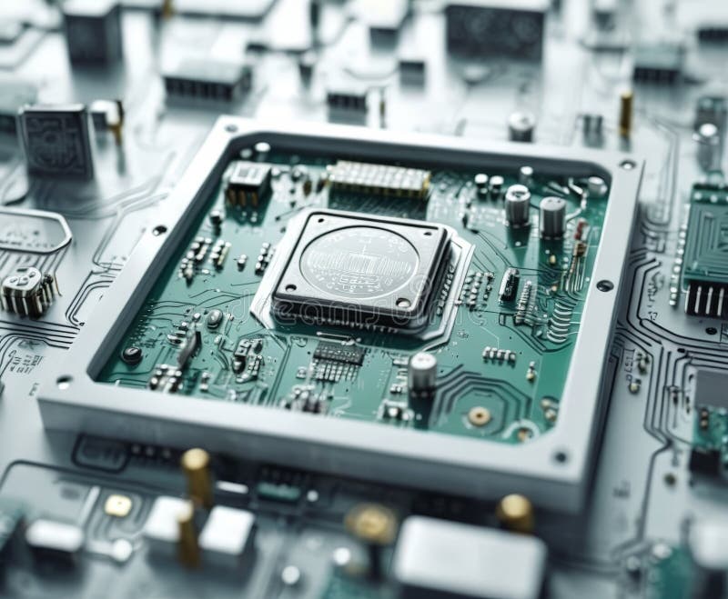 Cpu Chip on Top Computer Motherboard Stock Illustration - Illustration ...