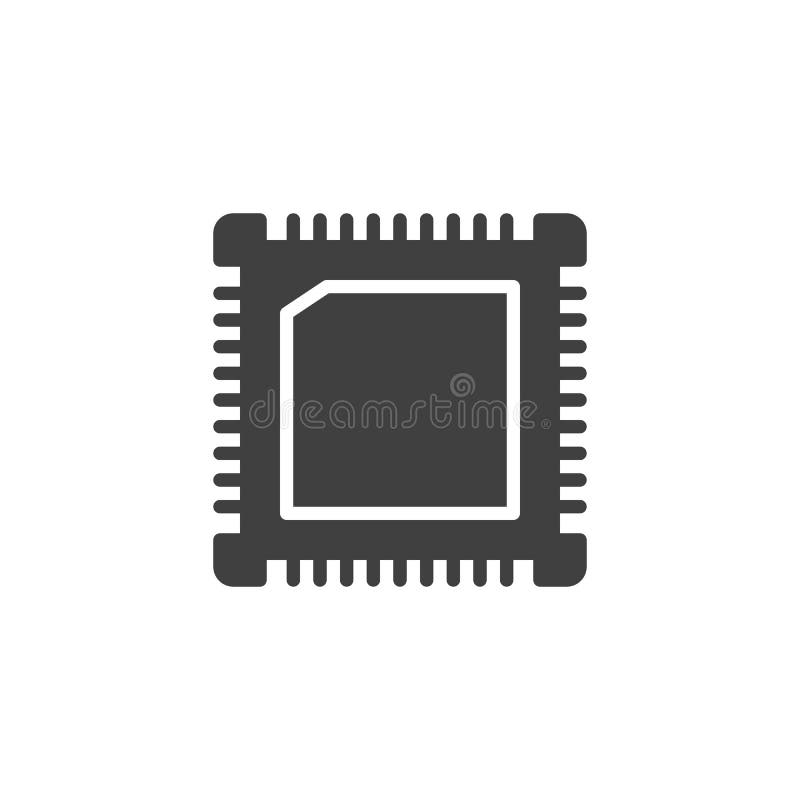 CPU chip vector icon stock vector. Illustration of perfect - 166147734