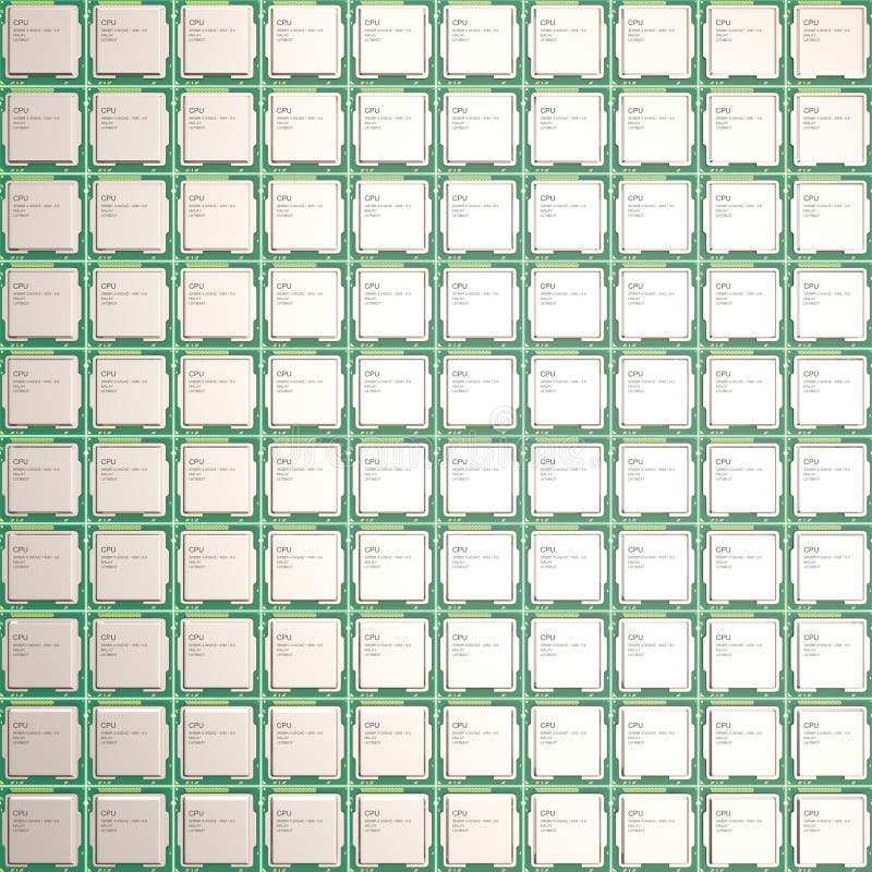 Central Processor Unit CPU Top View Isolated on Whitebackground. 3d ...