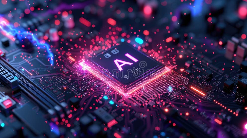 CPU Chips Circuit Board, AI Processor and Microchips. Core of ...