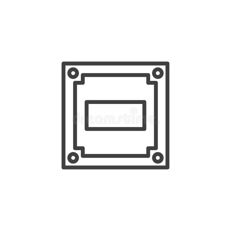 Cpu Circuit Board Line Icon Stock Vector - Illustration of perfect ... Cpu Circuit Board Line Icon Stock Vector - Illustration of perfect ...