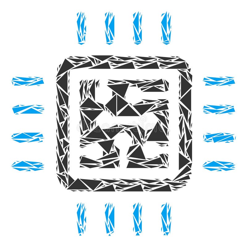 CPU Circuit Mosaic of Triangles Stock Vector - Illustration of object ...