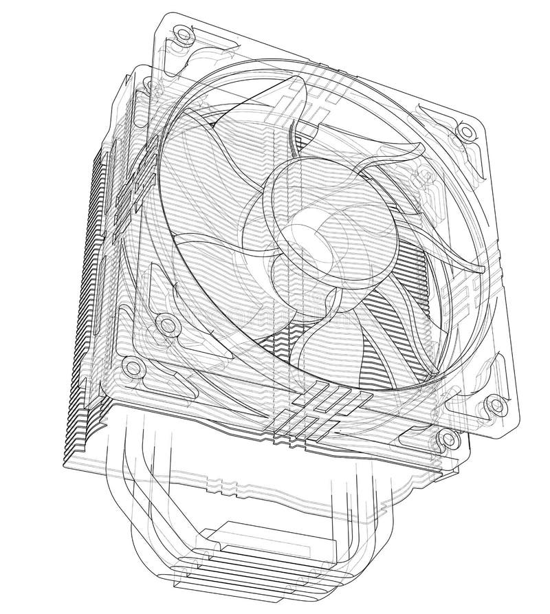 Cpu Coller Concept. 3D Illustration Stock Illustration - Illustration ...