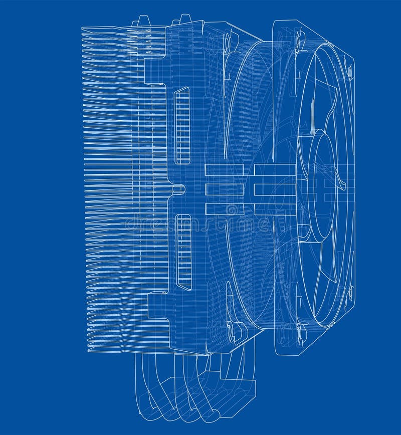 Cpu Coller Concept. Vector stock vector. Illustration of sketch - 148036316