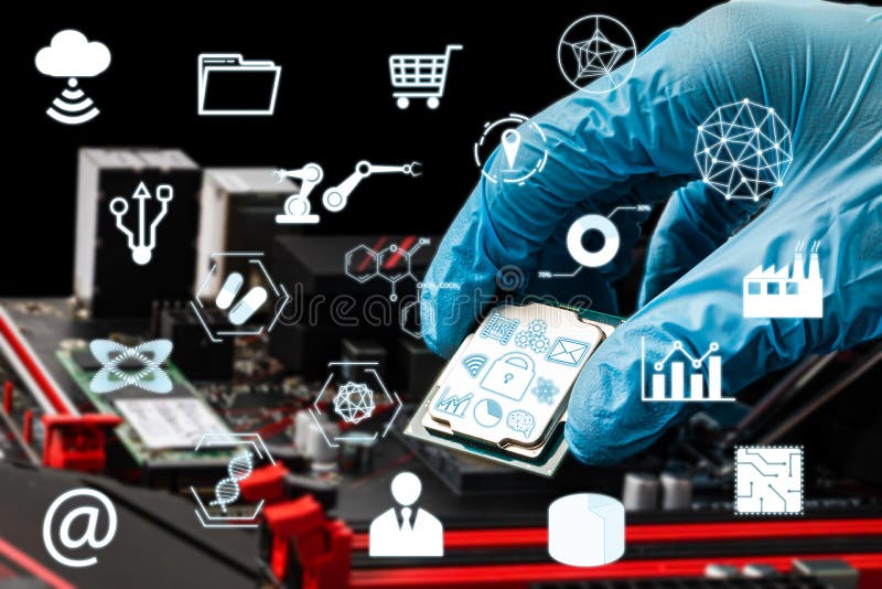 CPU that Combine Various Technologies in One Piece Stock Photo - Image ...