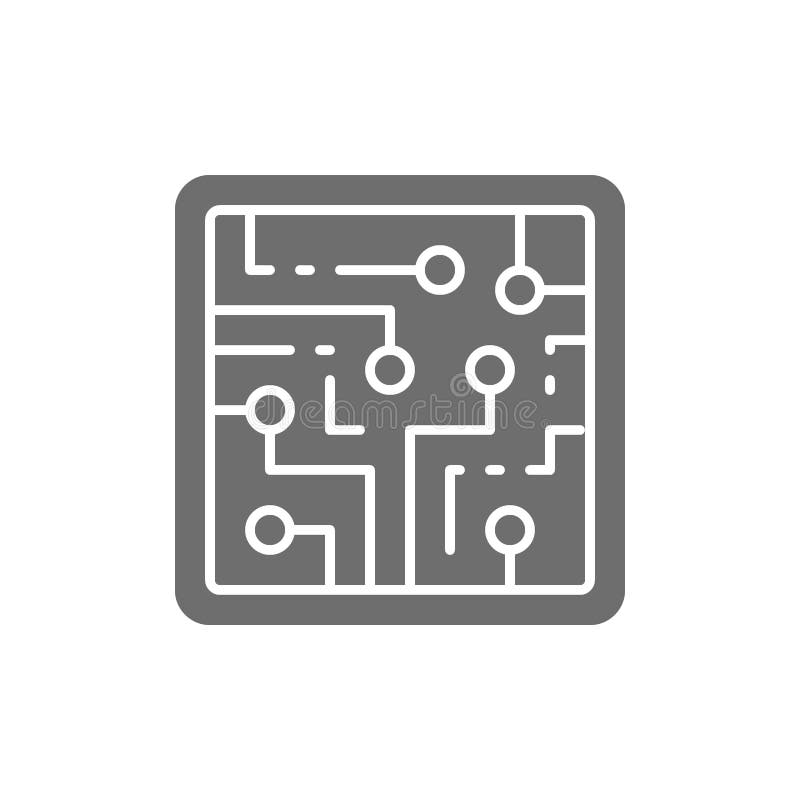 CPU, Computer Chip, Electronic Circuit, Processor Pattern with Various Icons. Stock Vector ...