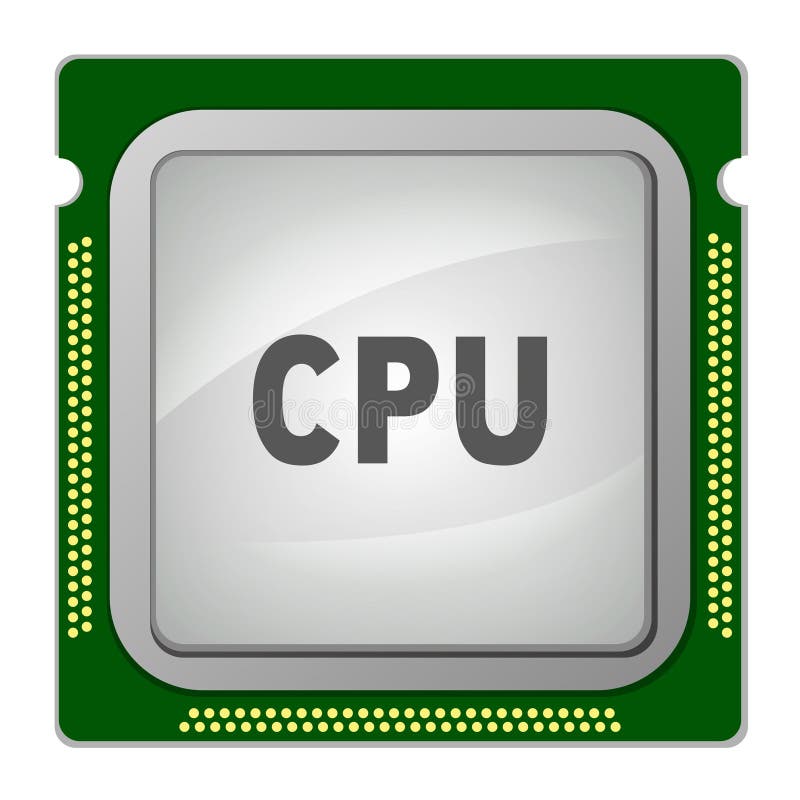 Cpu or Computer Chip Isolated Stock Vector - Illustration of component ...