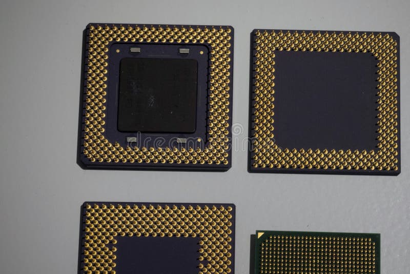 CPU Computer Gold Contacts Detail Stock Photo - Image of equipment ...