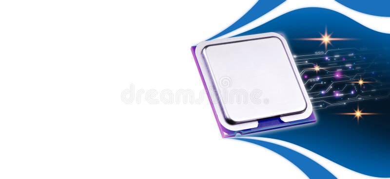 CPU Computer Processor with Abstract Blue Pattern on White Background ... CPU Computer Processor with Abstract Blue Pattern on White Background ...