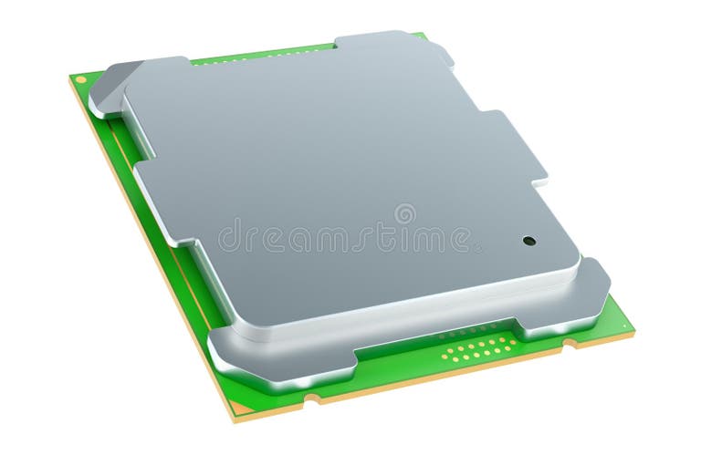 CPU Computer Processor, 3D Rendering Stock Illustration - Illustration ...