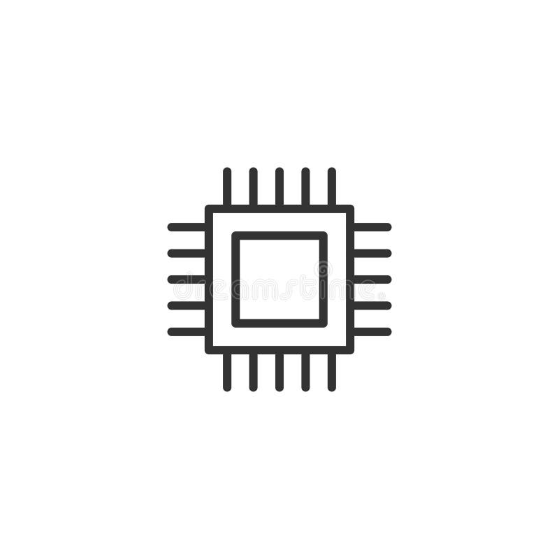 CPU for Computer and Smartphone Icon in Flat Style. Processor Chipset ...