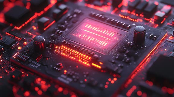 CPU Connection with Motherboard. AI Accelerated Microchip Connecting ...