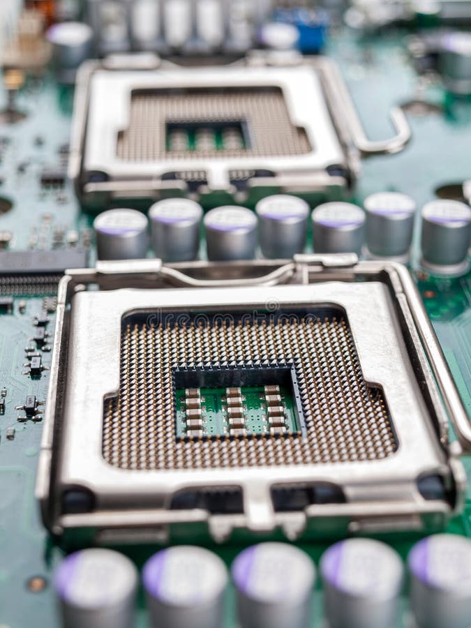 CPU Connector On The Circuit Motherboard With Pressure Contacts For ...