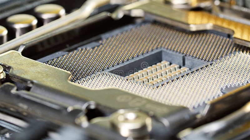 Cpu-contactdoos Van Server Mainboard, Macro Stock Afbeelding - Image of ...