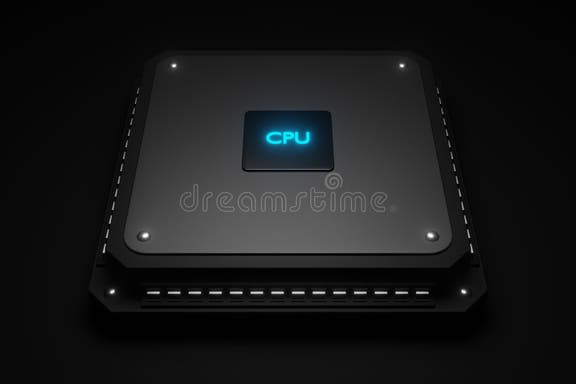 CPU. Control Unit.the Main Computer.Concept.3D Rendering Stock ...