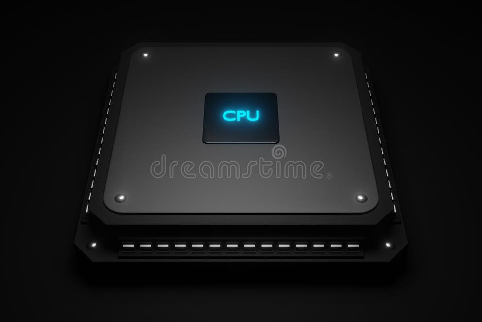CPU. Control Unit.the Main Computer.Concept.3D Rendering Stock ...