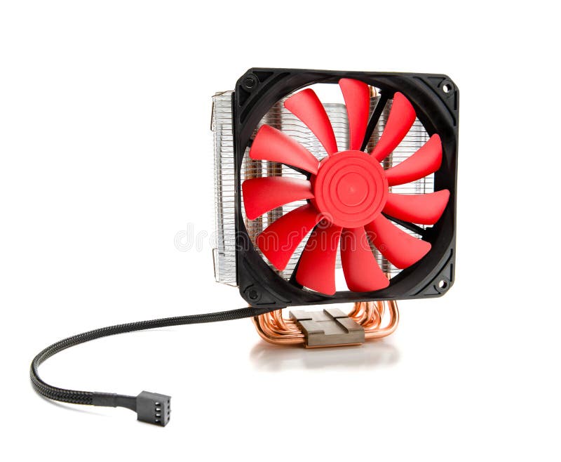 CPU Cooler with Fan and Heat Pipe Stock Photo - Image of metal, blower ...