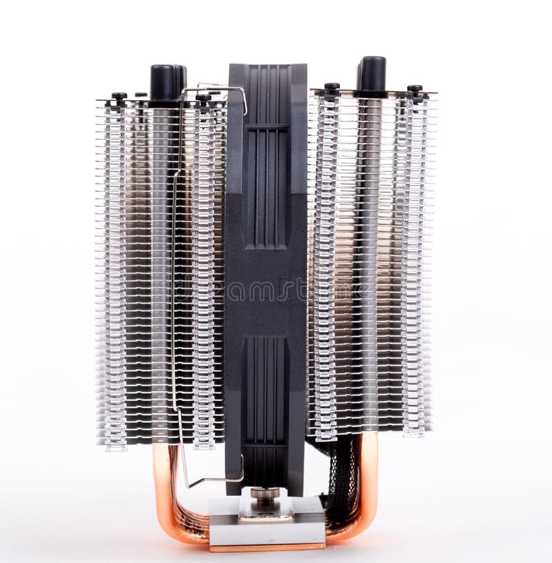 CPU Cooler with Heat-pipes on White Stock Photo - Image of electrical ...