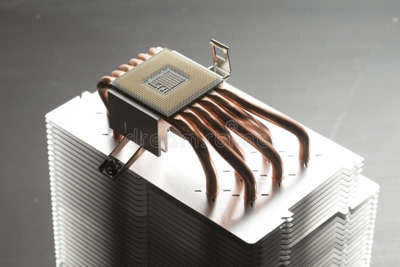 CPU cooler heatsink stock image. Image of computer, power - 109949627