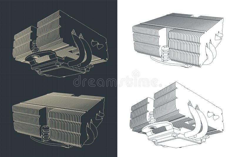 CPU Cooler Heatsink Illustrations Stock Vector - Illustration of heat ...