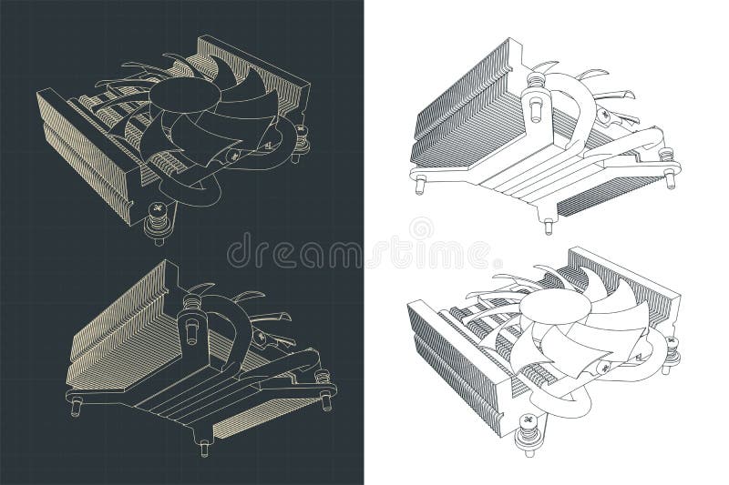 CPU cooler illustration stock vector. Illustration of service - 250854281