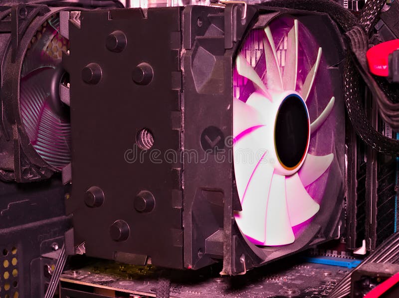 Colored Light Up CPU Cooler Stock Image - Image of lighting, colored ...