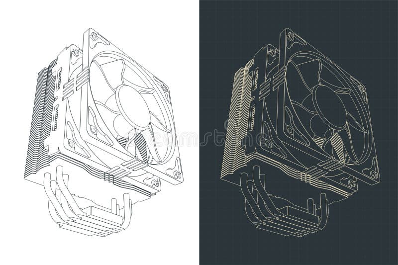 CPU Cooler stock vector. Illustration of desktop, powerful - 250653465