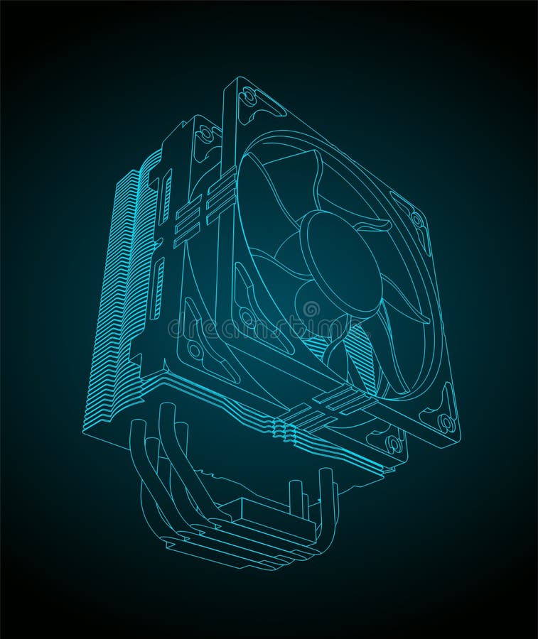 CPU Cooler stock vector. Illustration of computer, component - 253060185