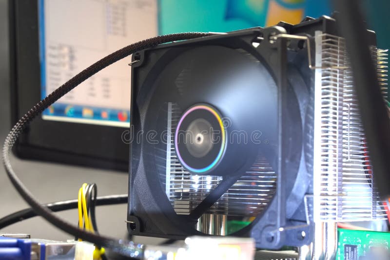 CPU Cooling System. Cooler with a Radiator in the Hands of Man Stock ...