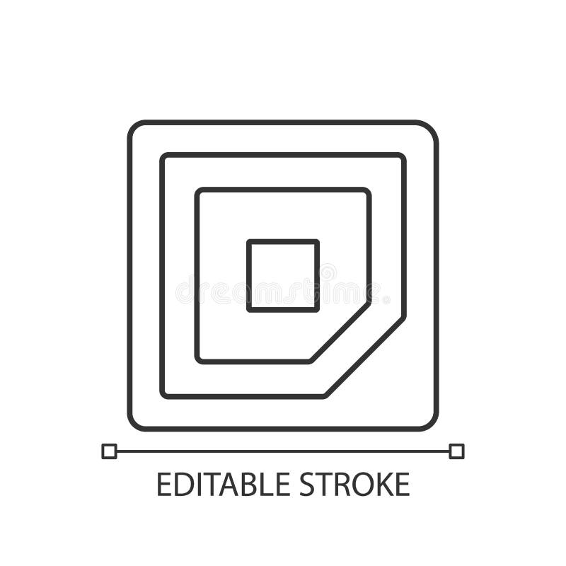 Cpu Corner Mark Linear Icon Stock Vector - Illustration of circuit ...