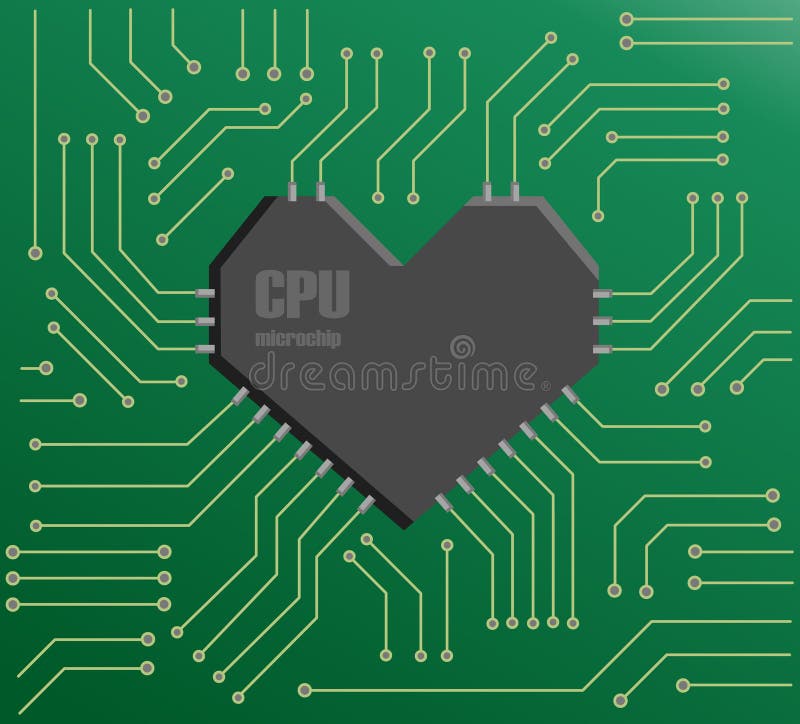 CPU de coeur illustration de vecteur. Illustration du coeur - 23454501