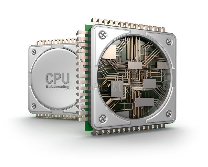 CPU - Concepto De La Unidad Central De Proceso Stock de ilustración ...