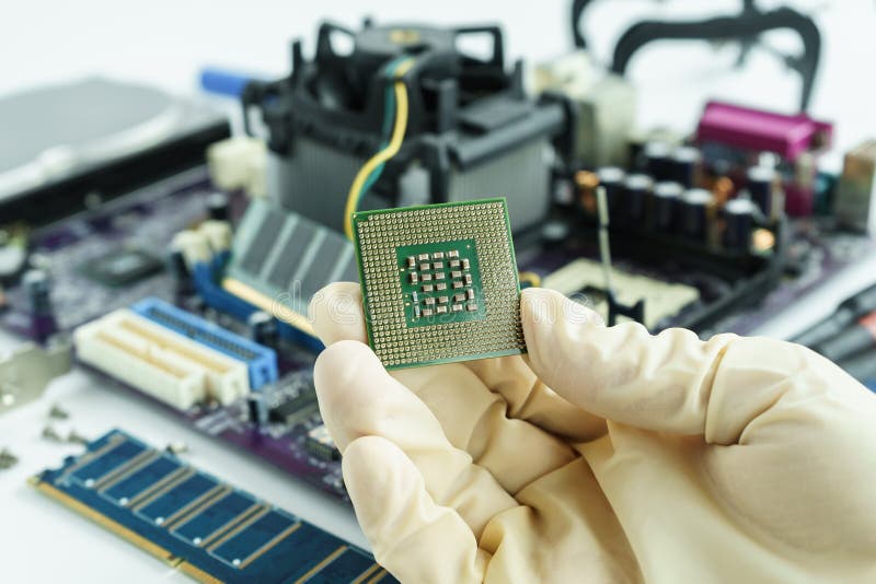 CPU Del Control De La Mano Para Comprobar Problema Imagen de archivo ...