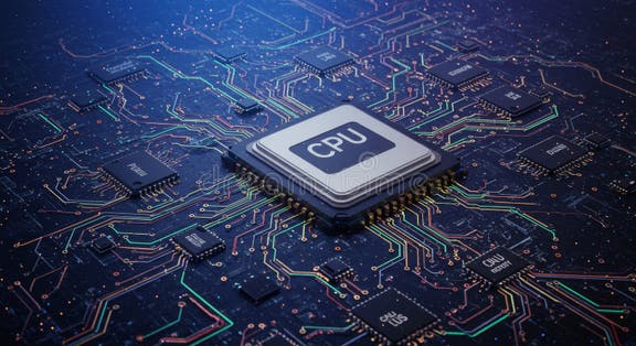 CPU Diagram Circuitry and Chips Technology Central Processing Unit Integrated Circuits Microchip ...